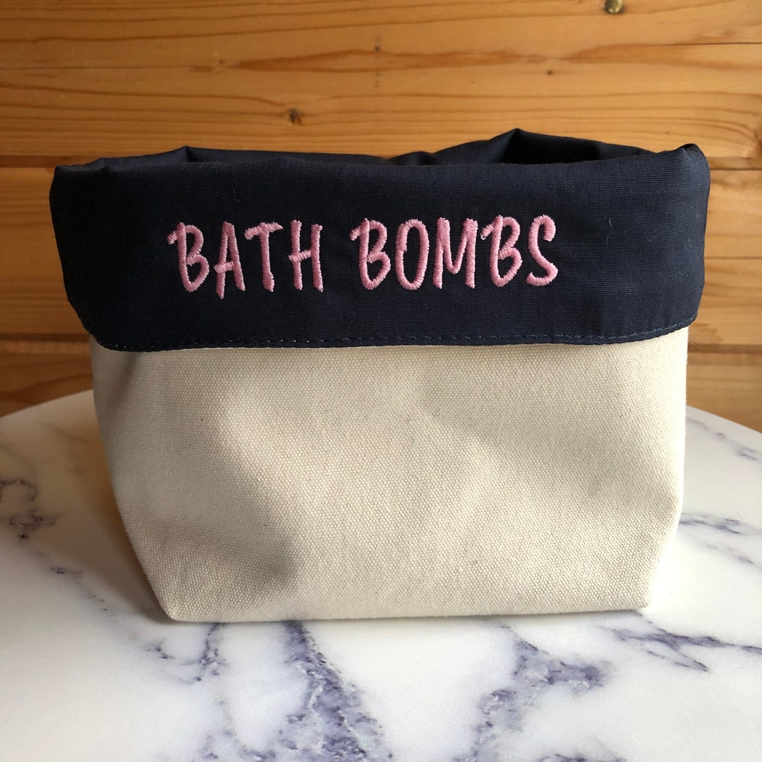 Embroidered Bath Bomb Storage Organiser, Bathroom Storage, Fabric ...