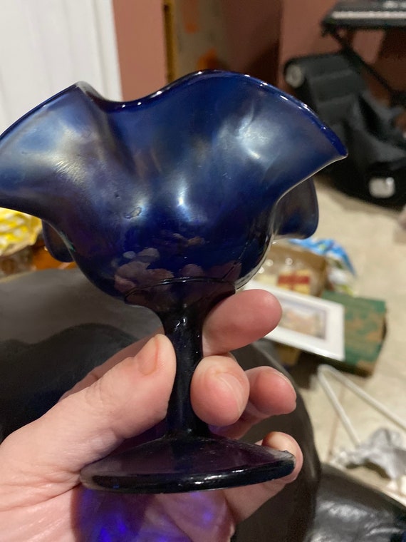 Fenton Carnival Glass Compote | Etsy