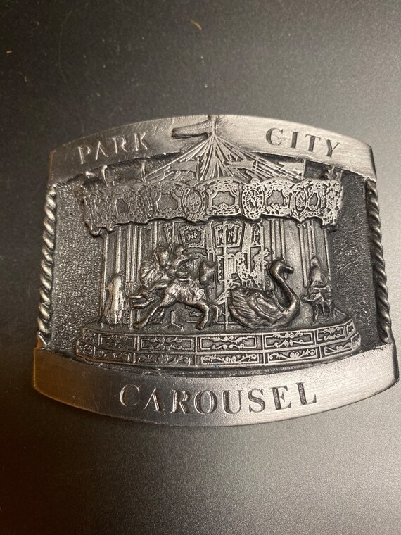 Michael ricker park city carousel belt buckle - Gem