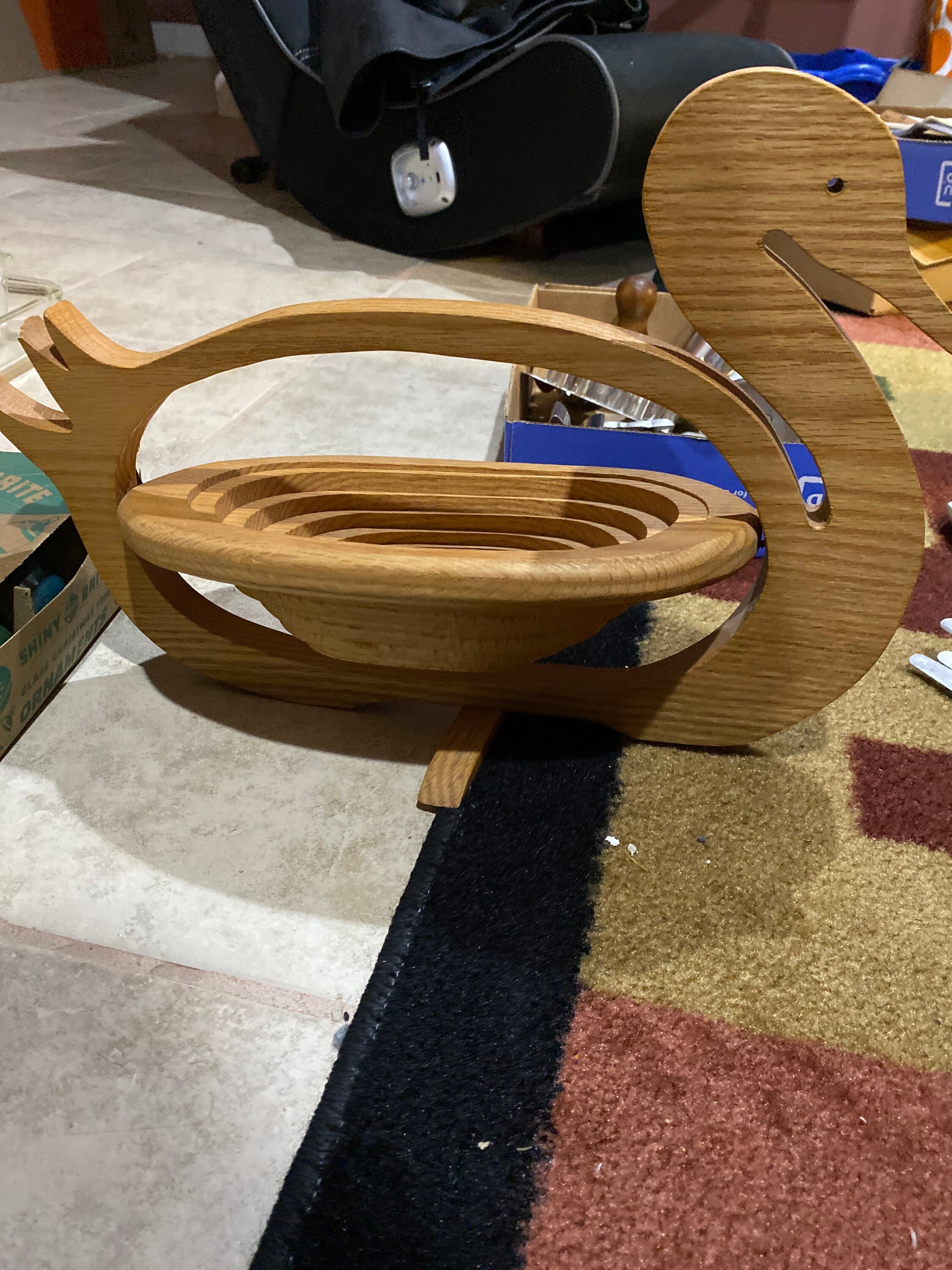 Handmade Wooden Swan Basket - Etsy
