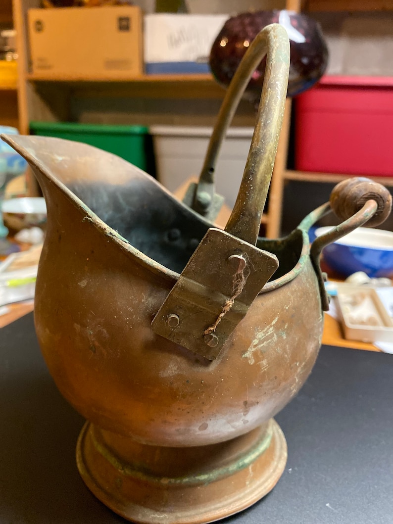 Antique Copper Coal Scuttle Bucket - Etsy