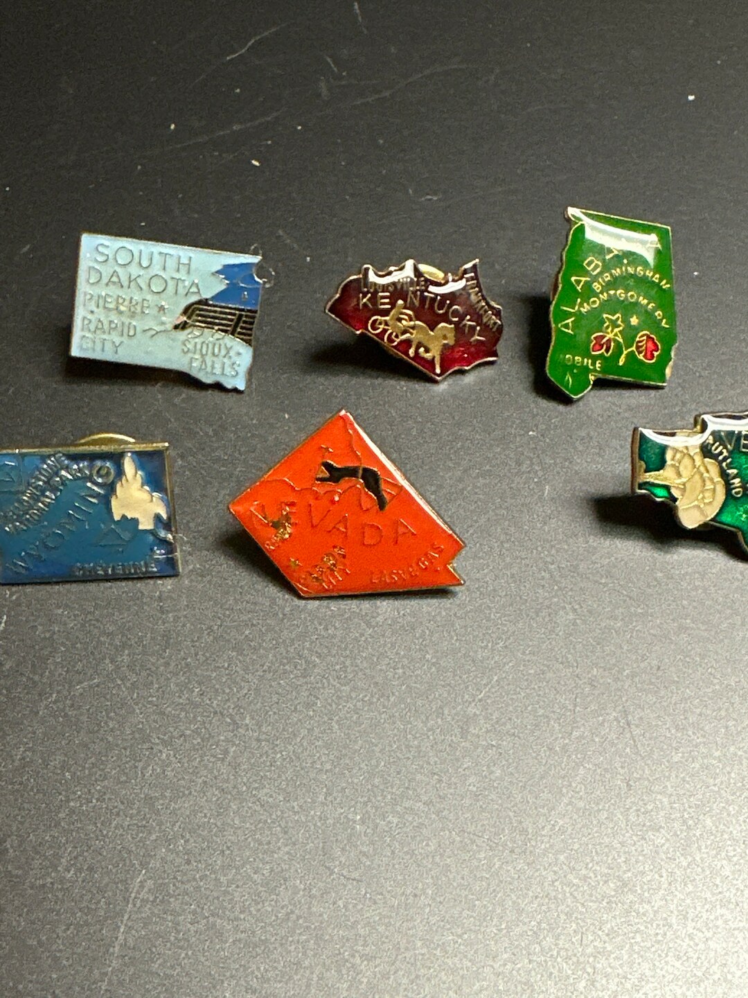 6 Pieces of US Enamel State Pins - Etsy
