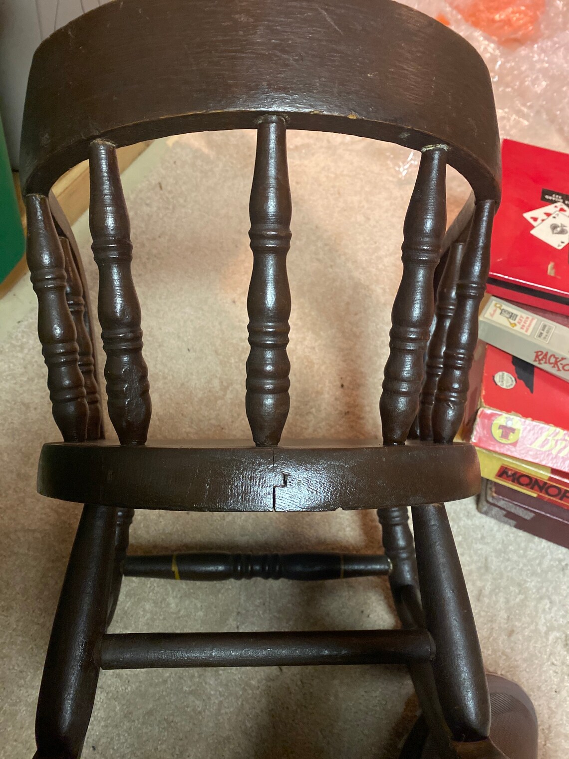 Antique Wood Childs Rocker | Etsy