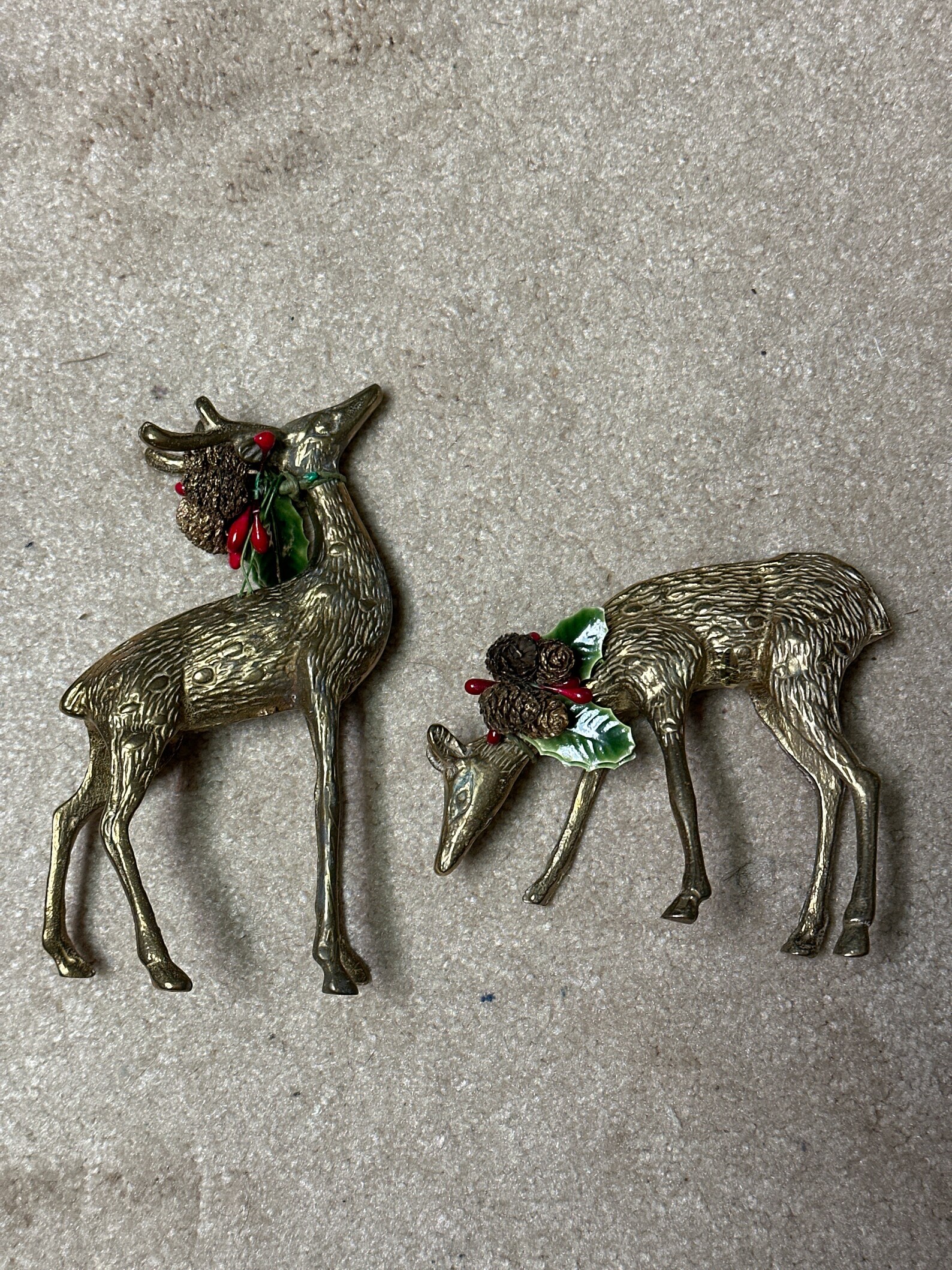 Solid Brass Deer Figurines - Etsy