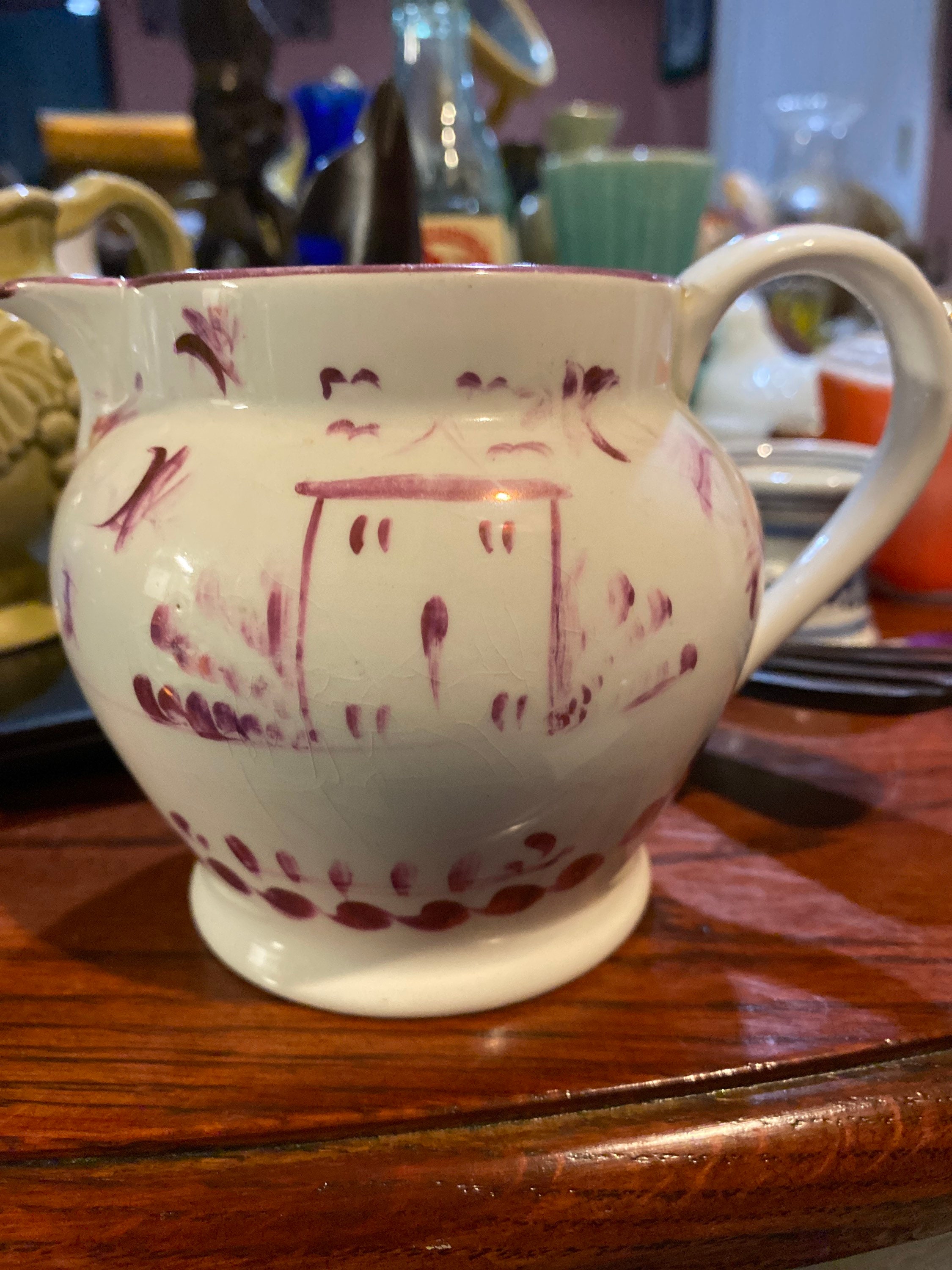 Vintage Creamer With Purple Luster Design - Etsy UK