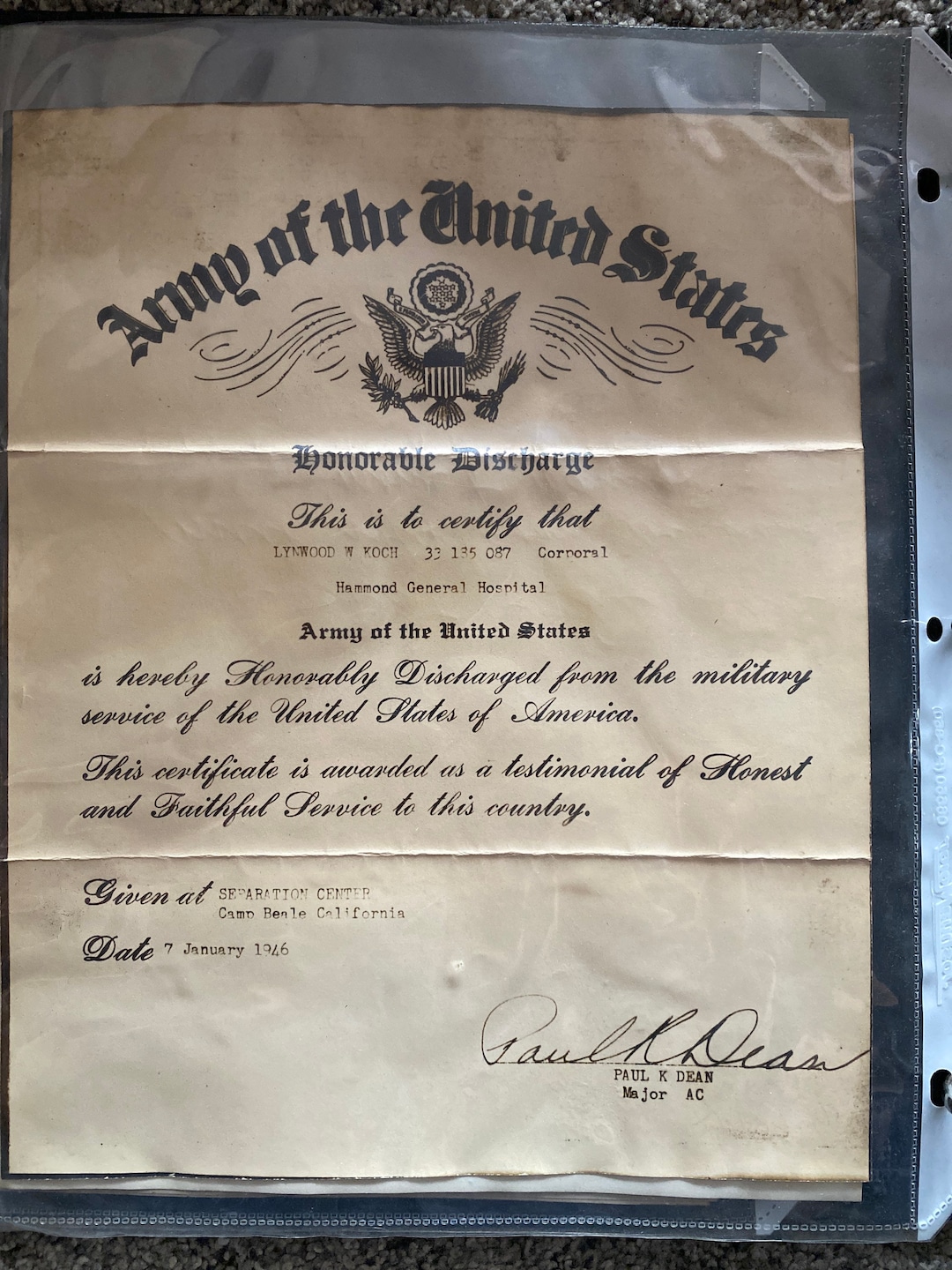WWII Honorable Discharge Papers - Etsy