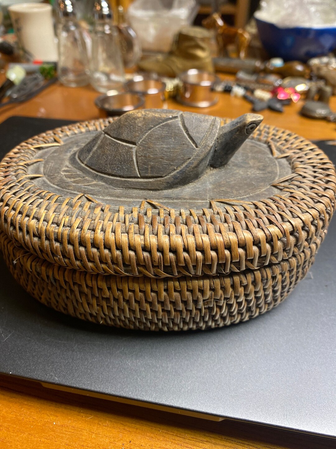 Wicker and Wood Turtle Box - Etsy
