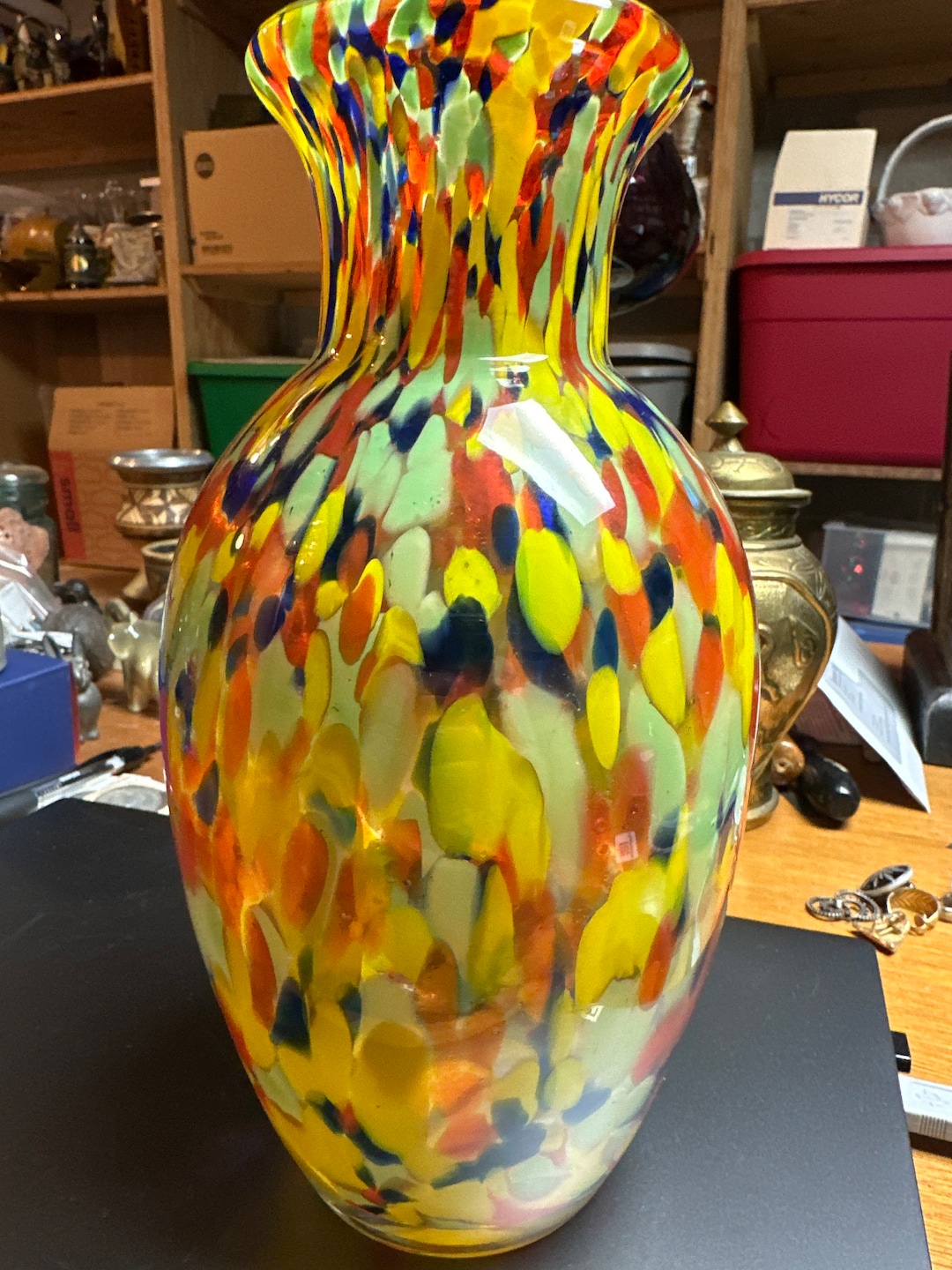 Beautiful Splatter Glass Vase - Etsy