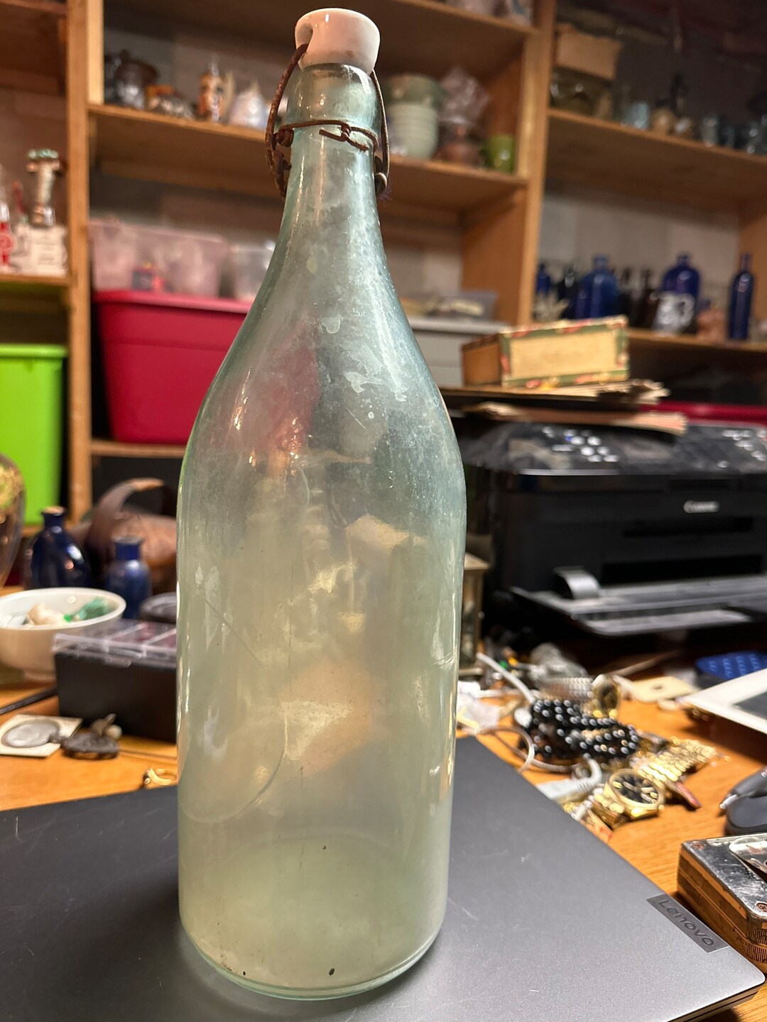 Old Blob Top Glass Bottle - Etsy