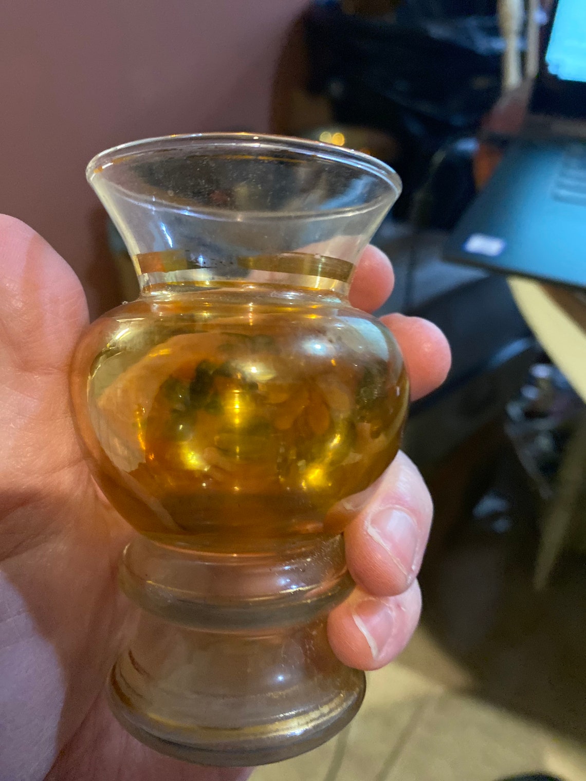 2 pieces of gold luster mini vases | Etsy