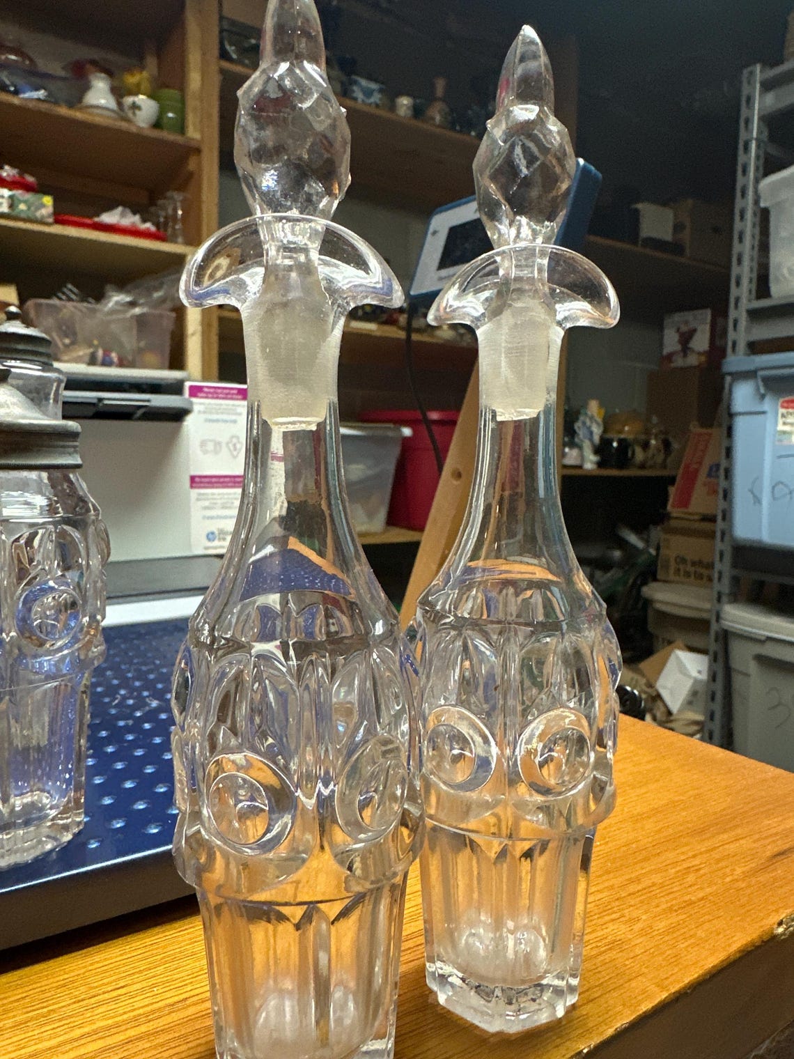 Gorgeous Antique Glass Cruet Set - Etsy