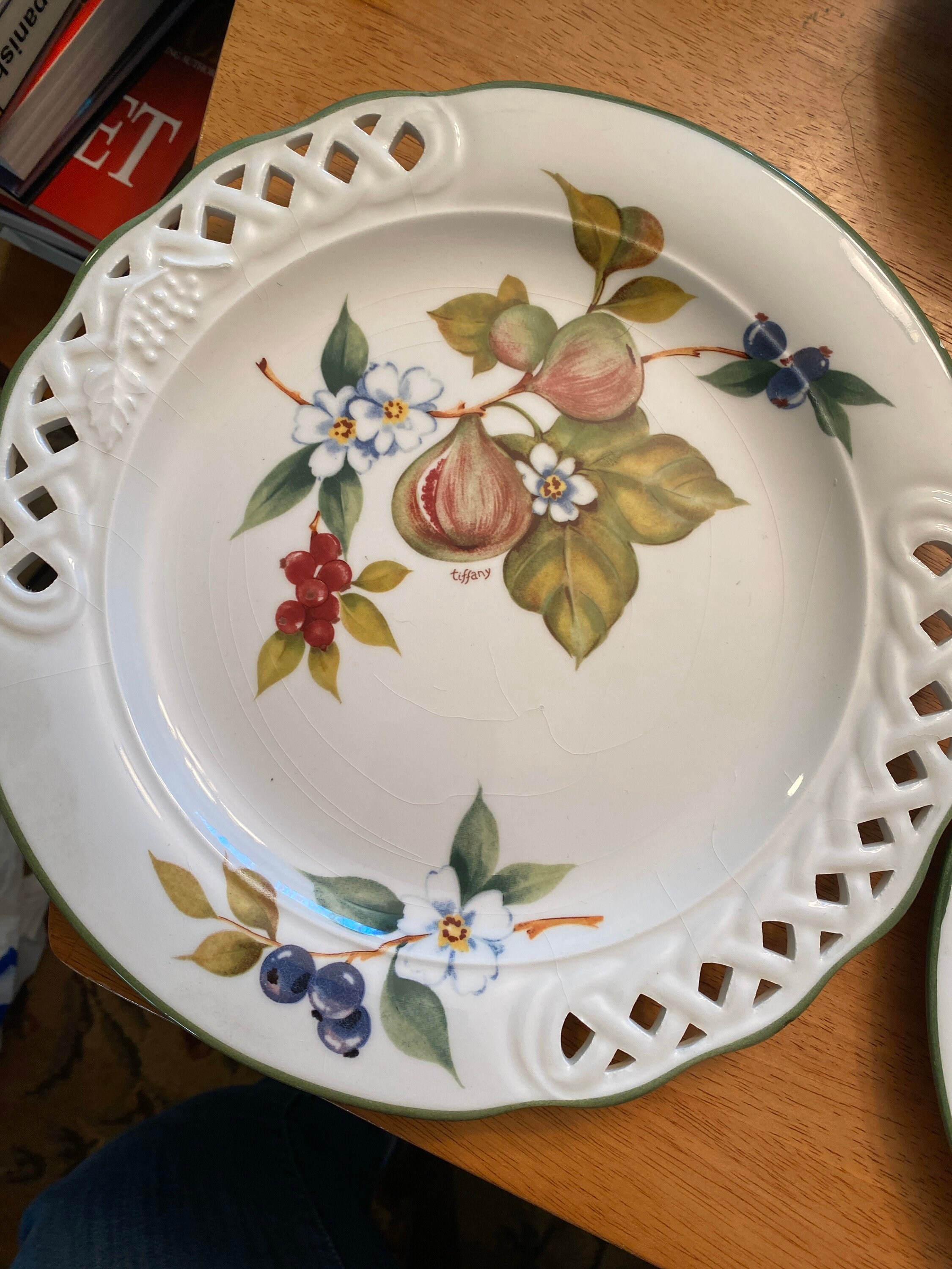 Brunelli porcelain fruit plates set of 2 | Etsy