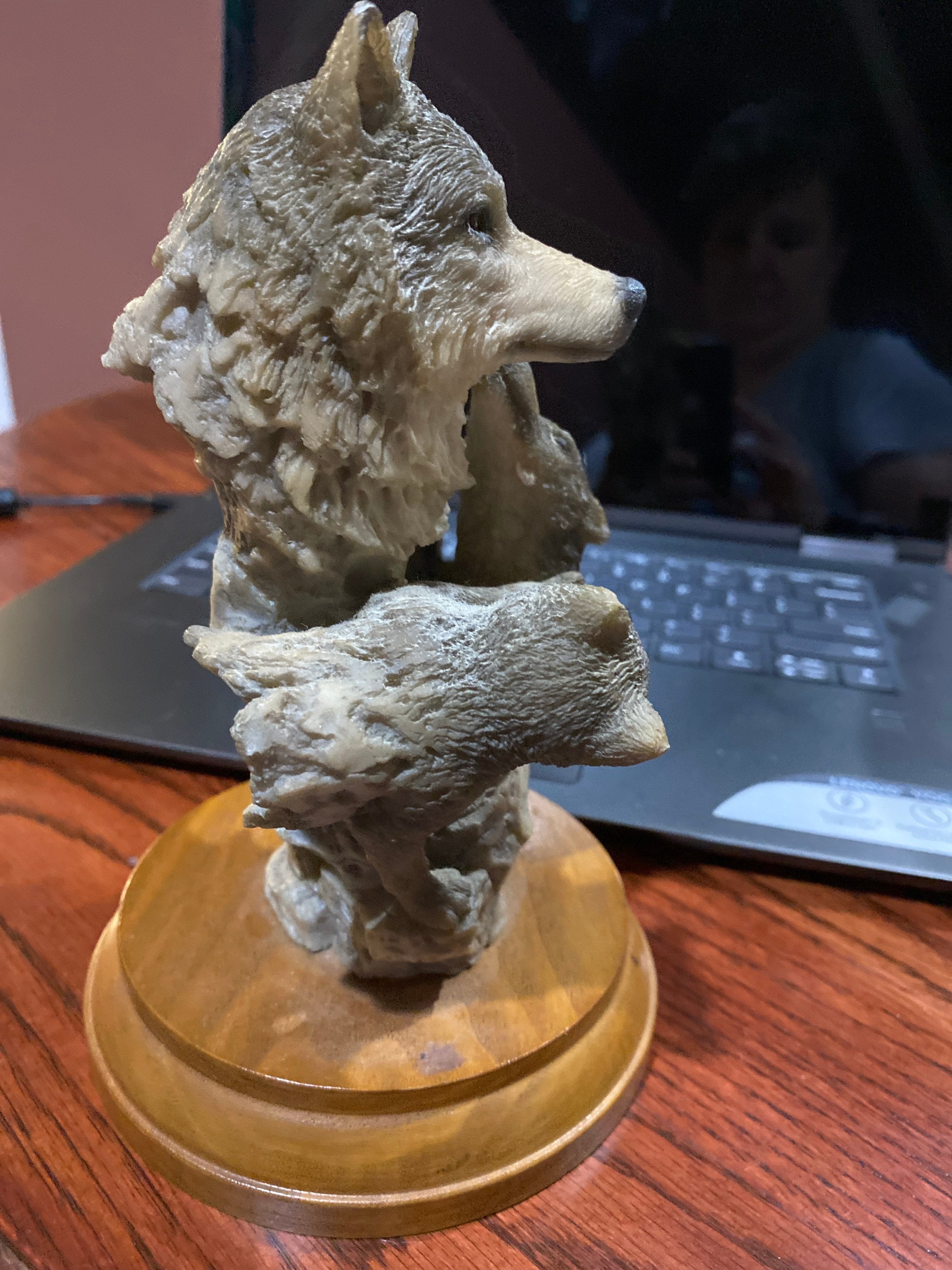 Playful Wolf Sculpture by Joe Slockbower | Etsy