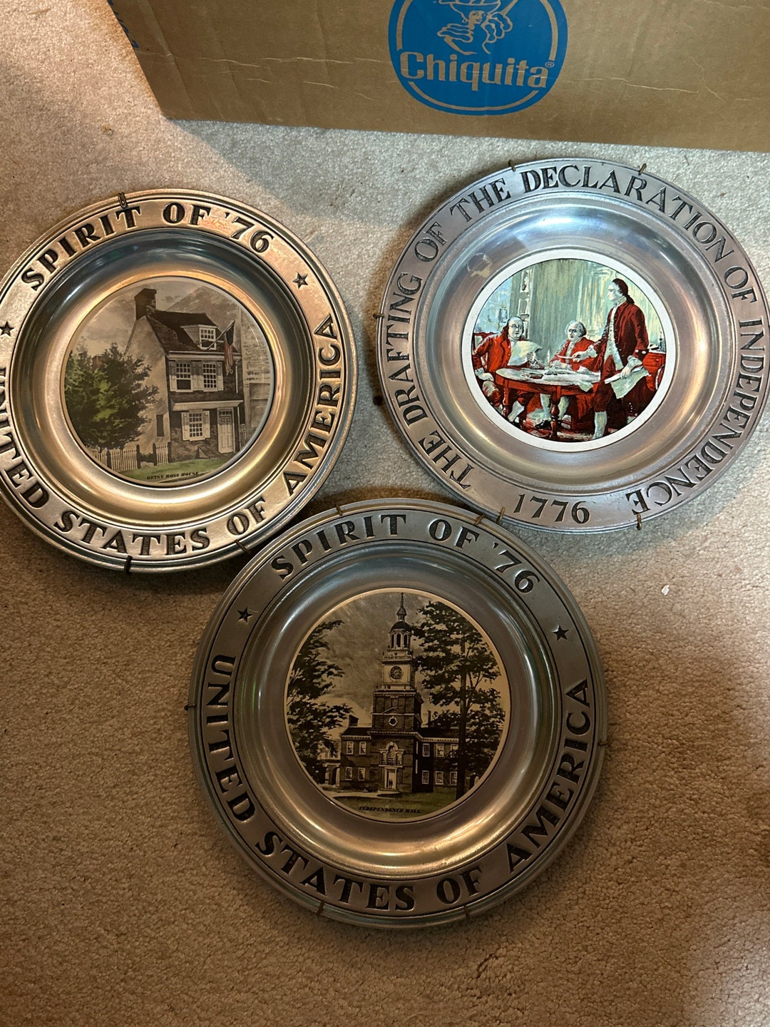 3 Pieces of Pewter Historical Plates. - Etsy