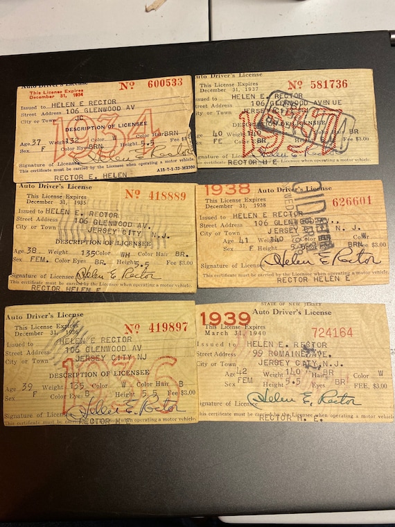 1934 to 1939 New Jersey Drivers Licenses - Etsy