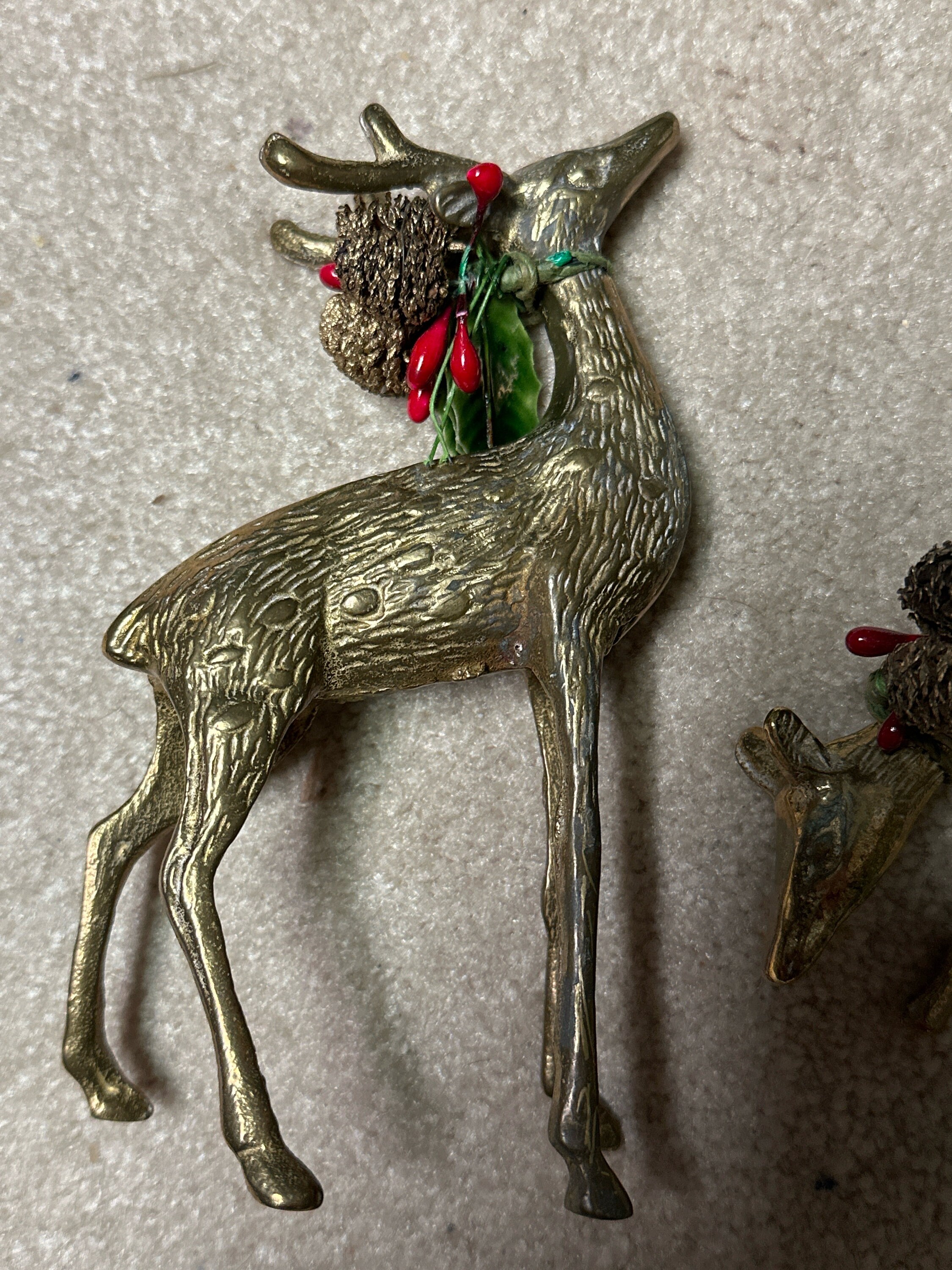Solid Brass Deer Figurines - Etsy