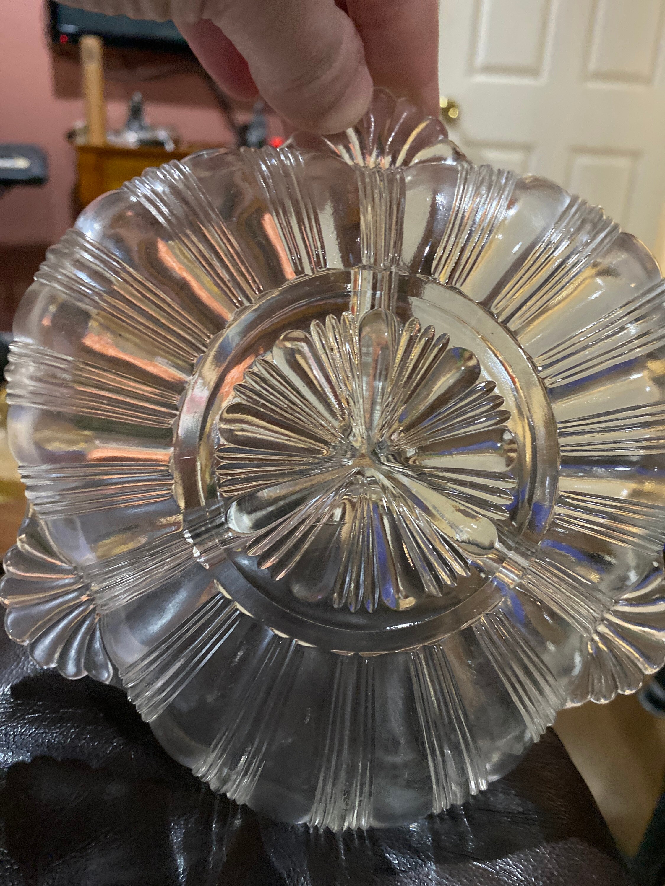 Vintage Cut Glass Divided Relish Bowl - Etsy