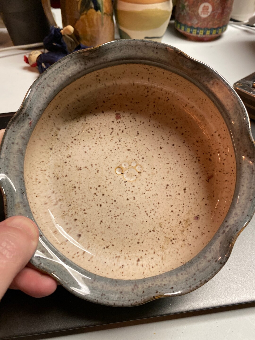 Paw Print Pottery Bowl - Etsy