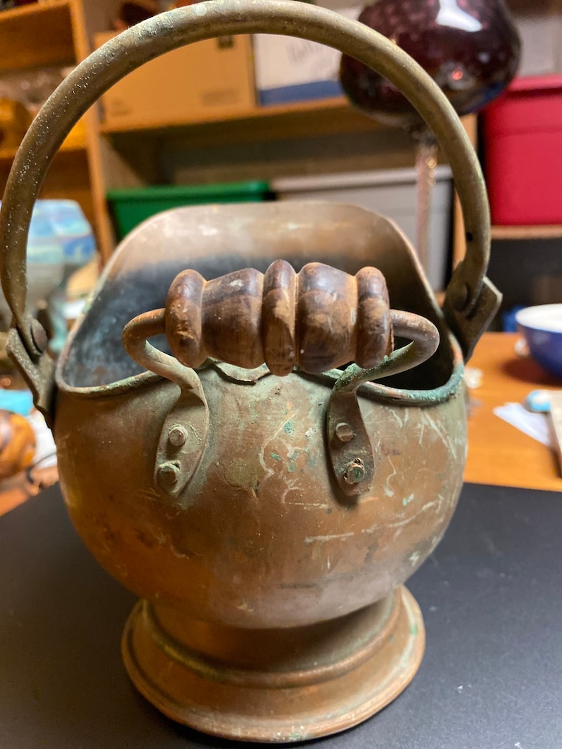 Antique Copper Coal Scuttle Bucket - Etsy