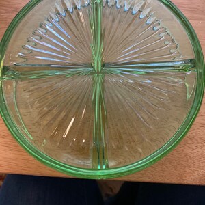 Depression Green Glass Divided Bowl - Etsy