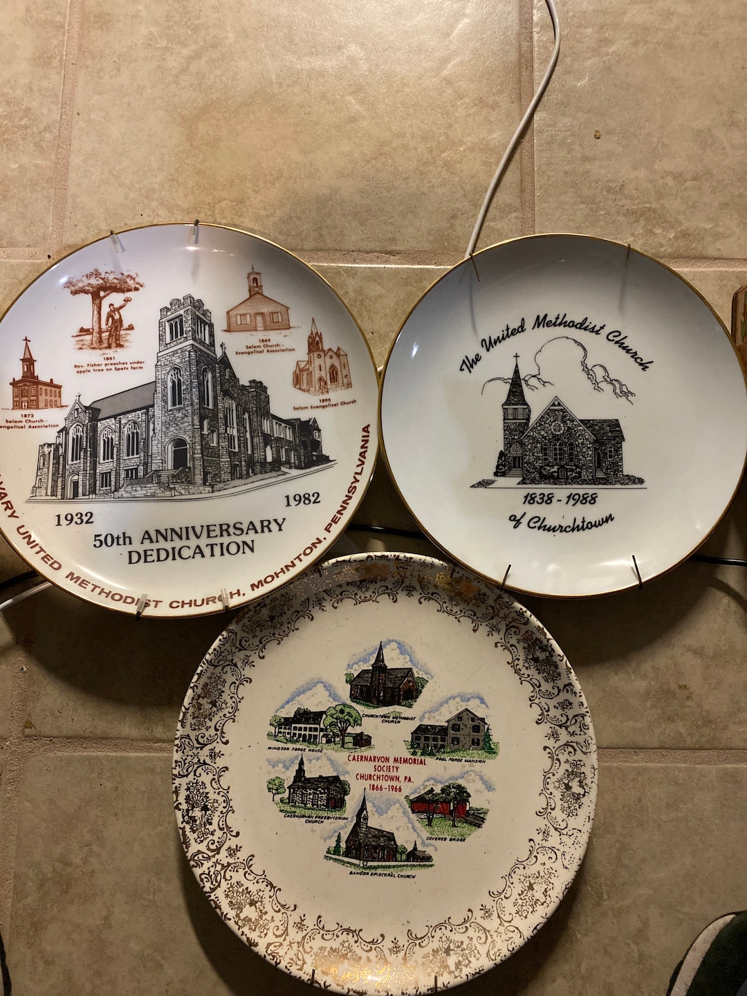 Collection of 3 Commemorative Church Plates - Etsy