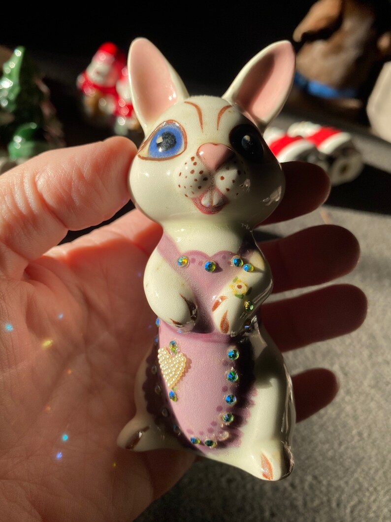 Set of 4 Ceramic Bunny Figurines | Etsy