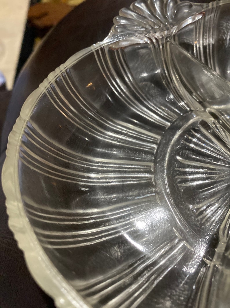 Vintage Cut Glass Divided Relish Bowl - Etsy