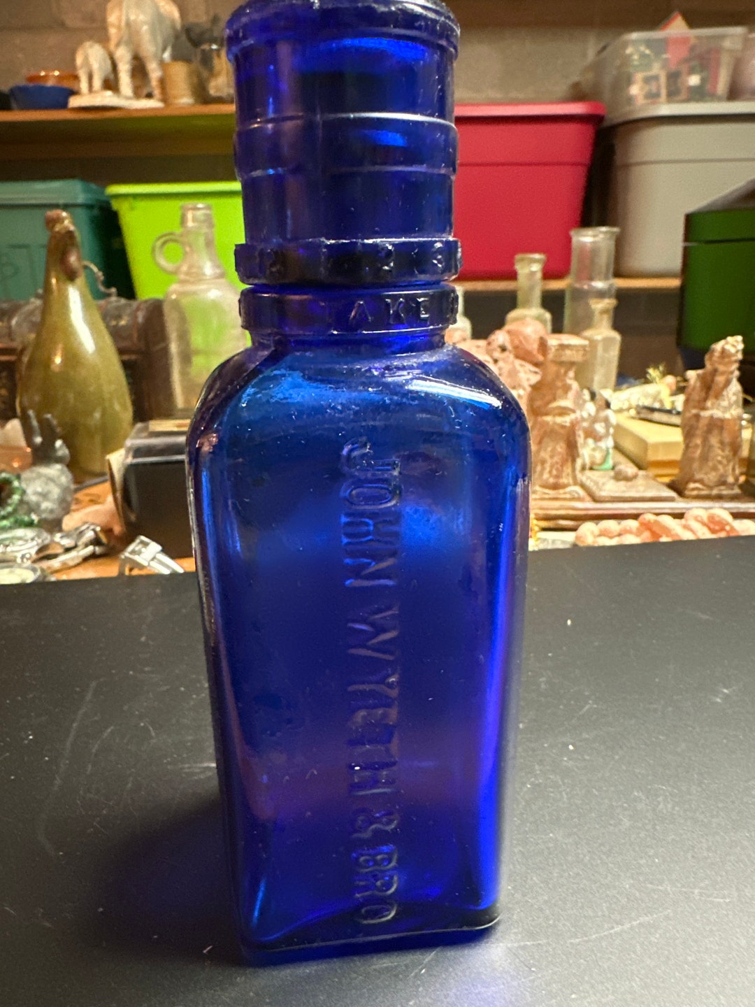 John Wyeth Cobalt Bottle - Etsy
