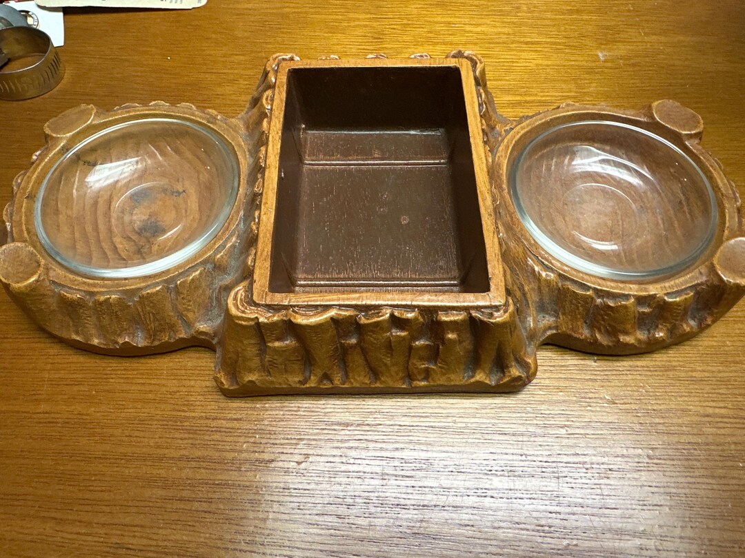 Vintage Syroco Cigarette Box and Ashtray. Could Be Used as Trinket Dish ...