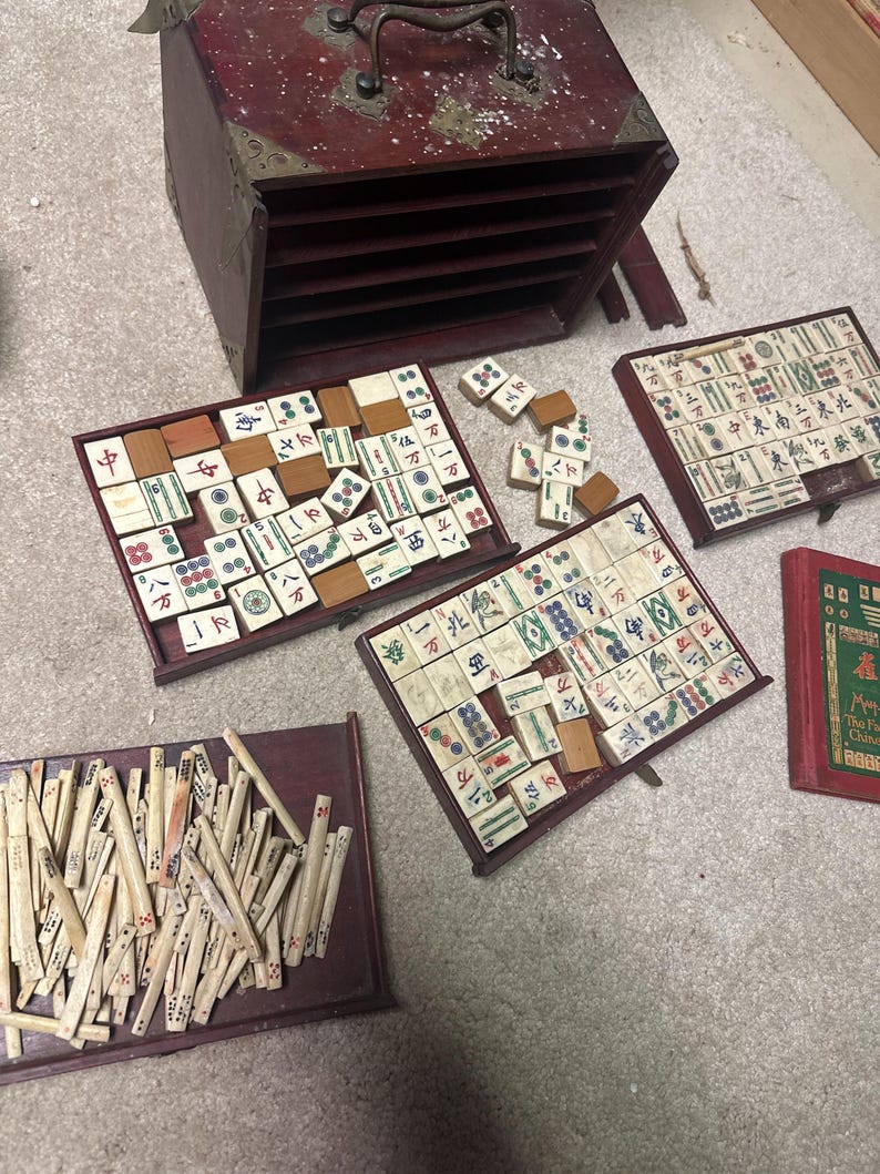 Antique Mahjong Set - Etsy
