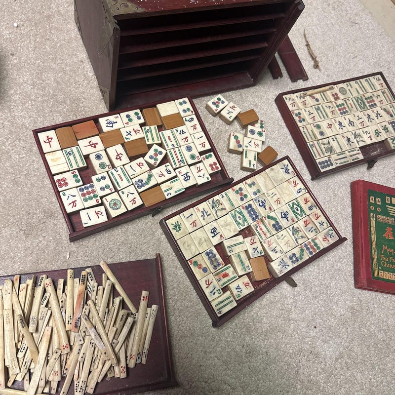 Antique Mahjong Set - Etsy