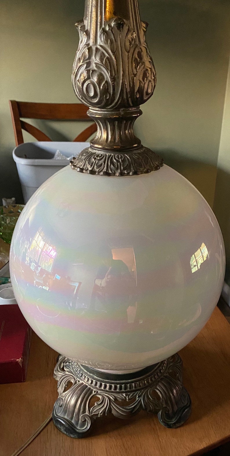 Carl Falkenstein Glass Globe Table Lamp - Etsy