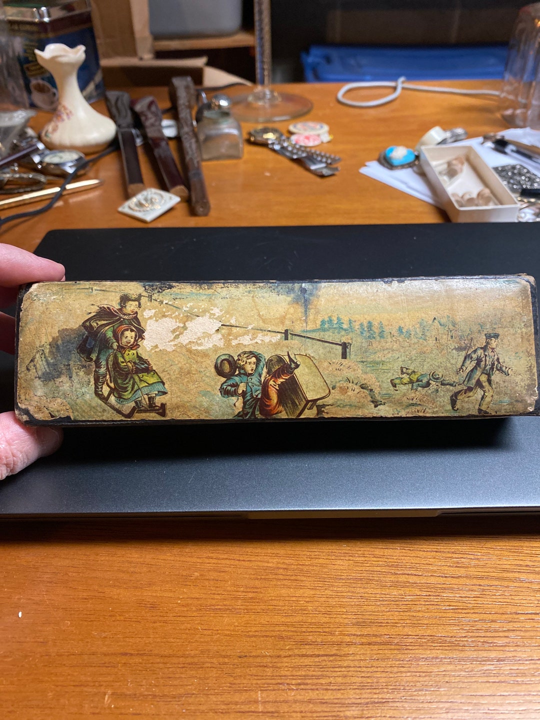 Antique Wood School Companion Box - Etsy