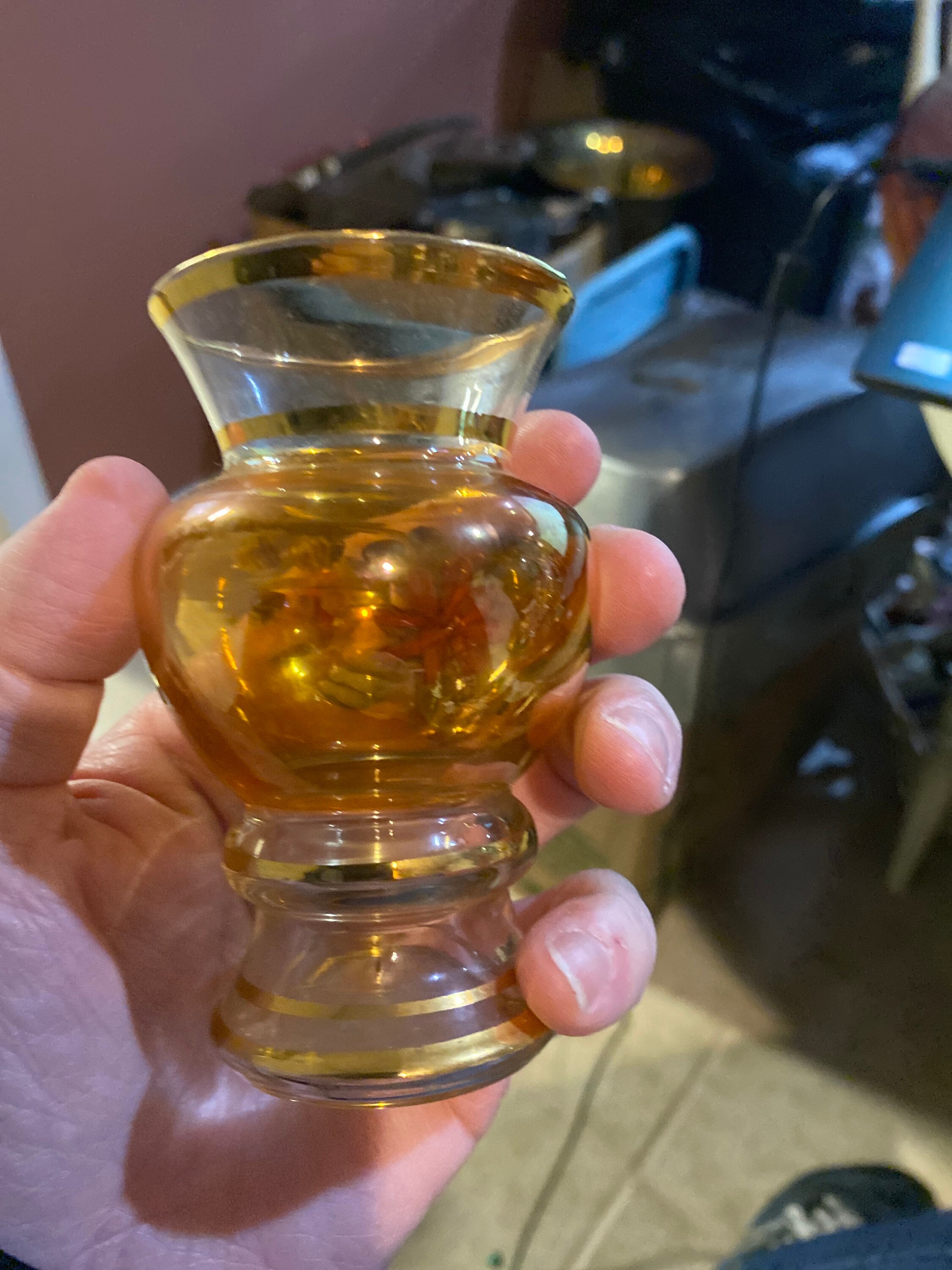 2 pieces of gold luster mini vases | Etsy