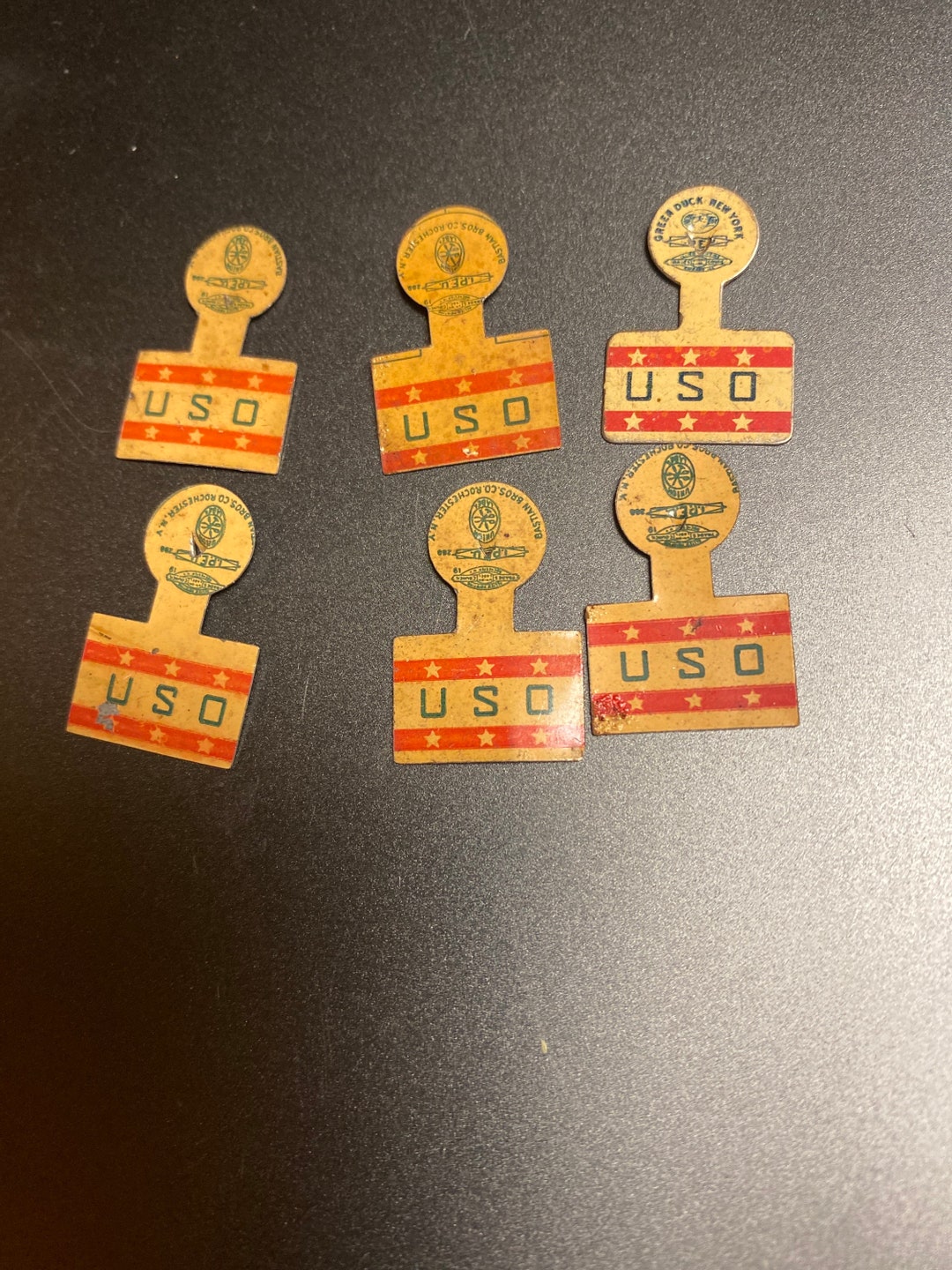 6 Pieces of Metal USO Pin Badges - Etsy