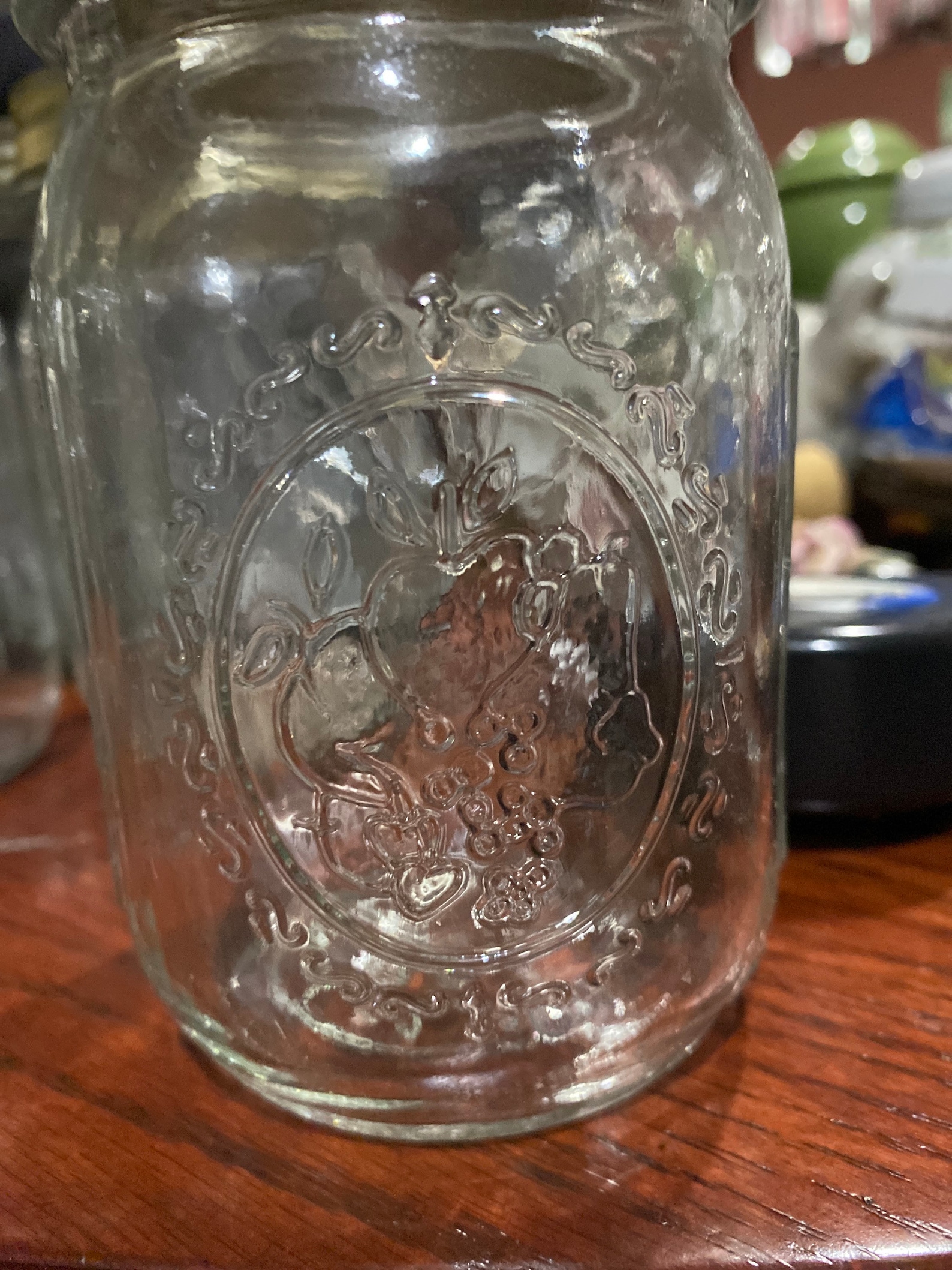 Vintage Ball Mason Jar. Embossed Fruit Design - Etsy