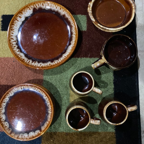 Brown Drip Dishes - Etsy