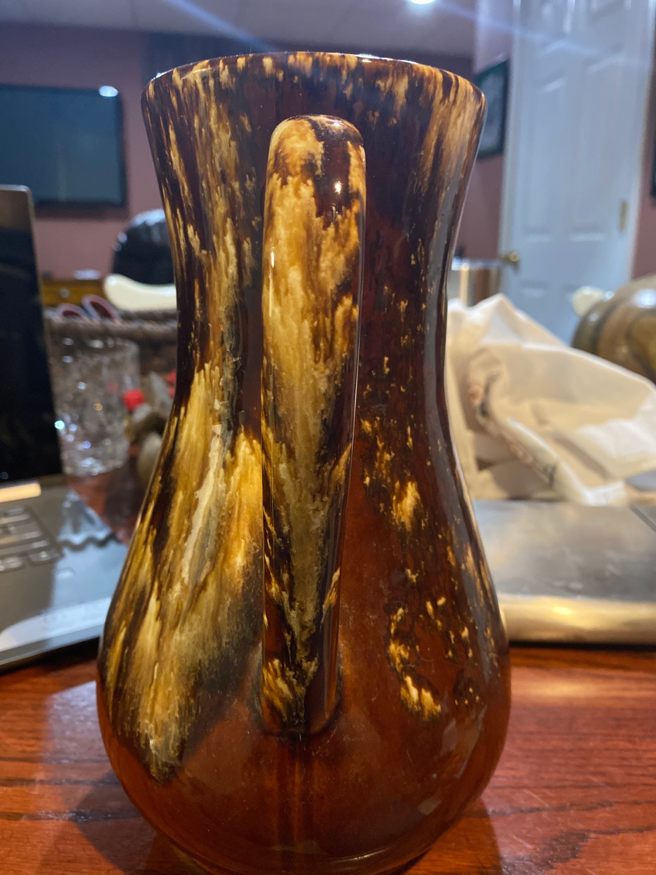 Vintage Roseville brown drip pitcher | Etsy