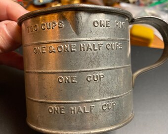 Antique Metal Measuring Cup - Etsy