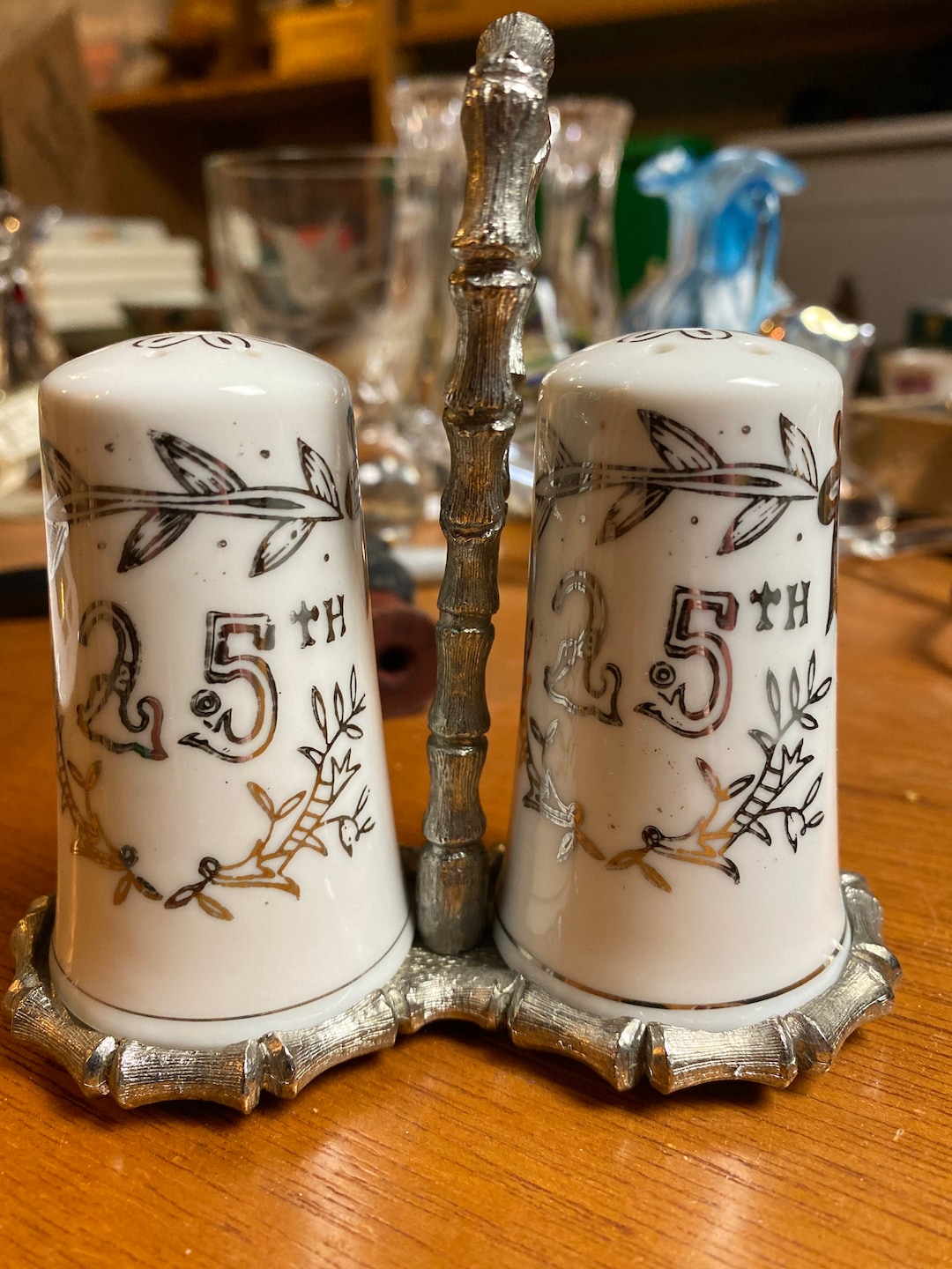 LEFTON 25th Anniversary Salt and Pepper Shakers - Etsy