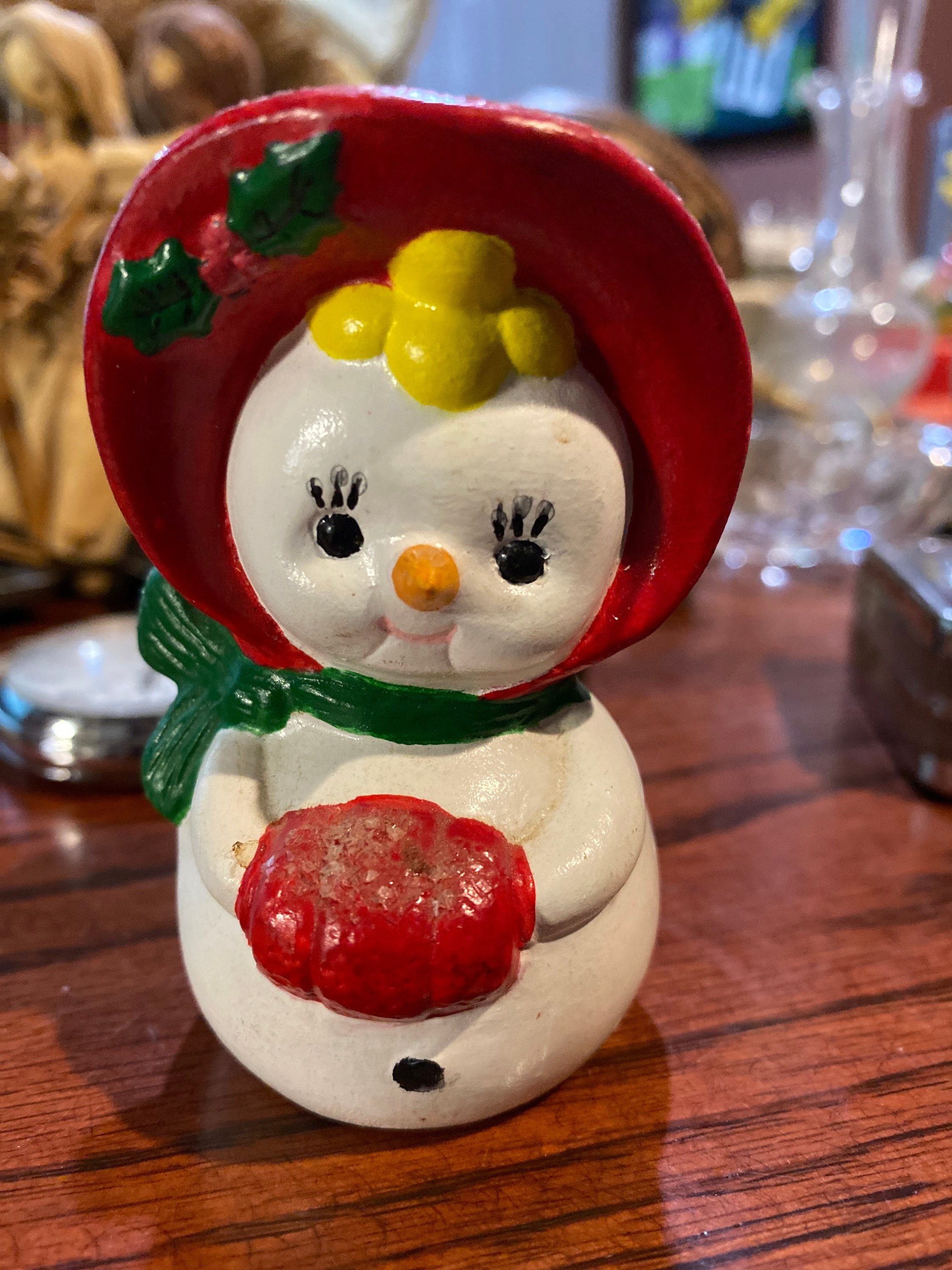 Adorable Hand Painted Ceramic Snowman - Etsy Sweden