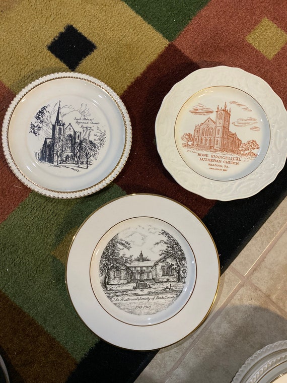 Collection of 10 Commemorative Plates From Churches in | Etsy