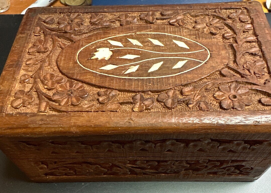 Carved Wood Box - Etsy