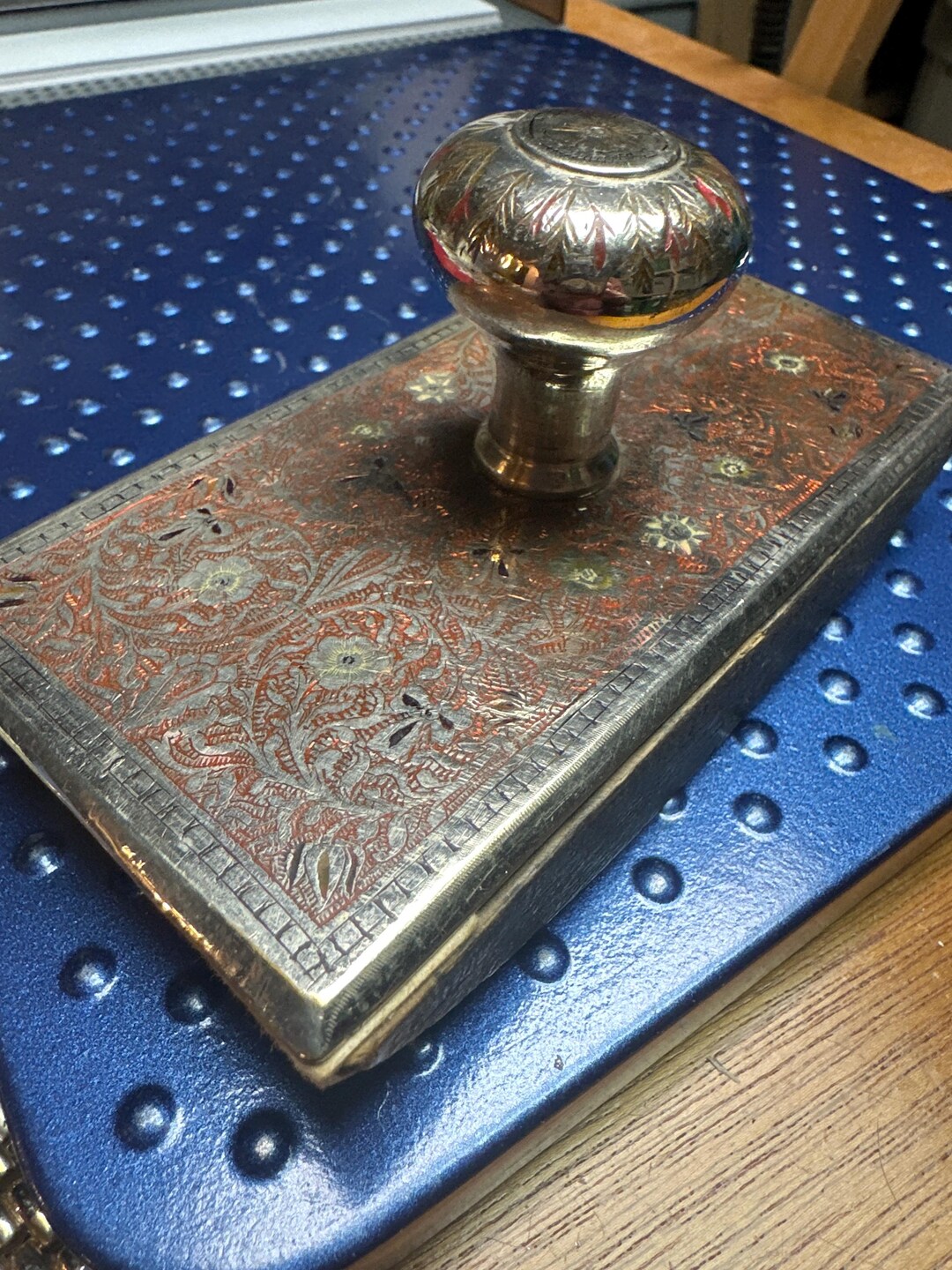 Gorgeous Metal and Wood Ink Blotter - Etsy