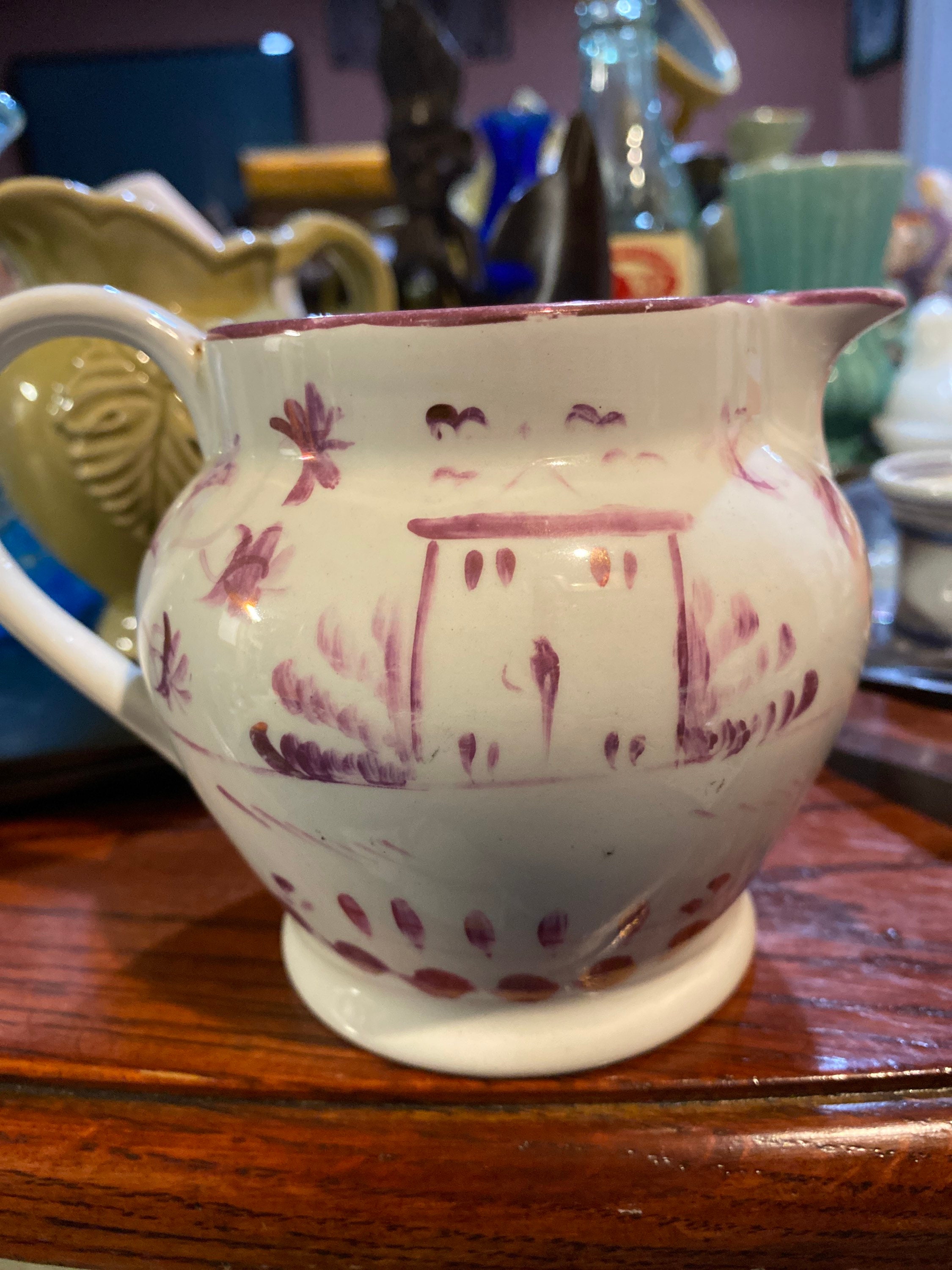 Vintage Creamer With Purple Luster Design - Etsy UK