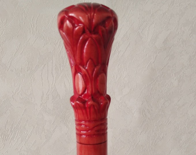 Carved Wooden Walking Stick Unique Walking Cane Walking Stick | Etsy