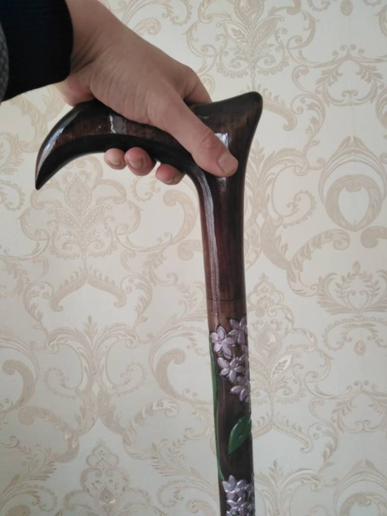 Wooden Carved Walking Cane Handmade With Geocynts | Etsy