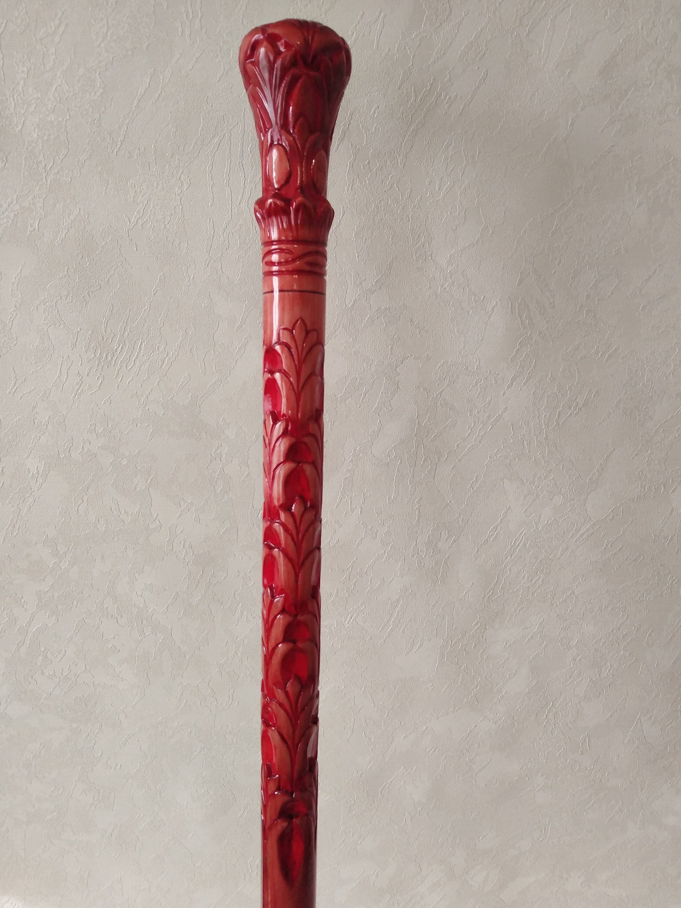 Carved Wooden Walking Stick: Unique Designer Hiking Cane - Etsy