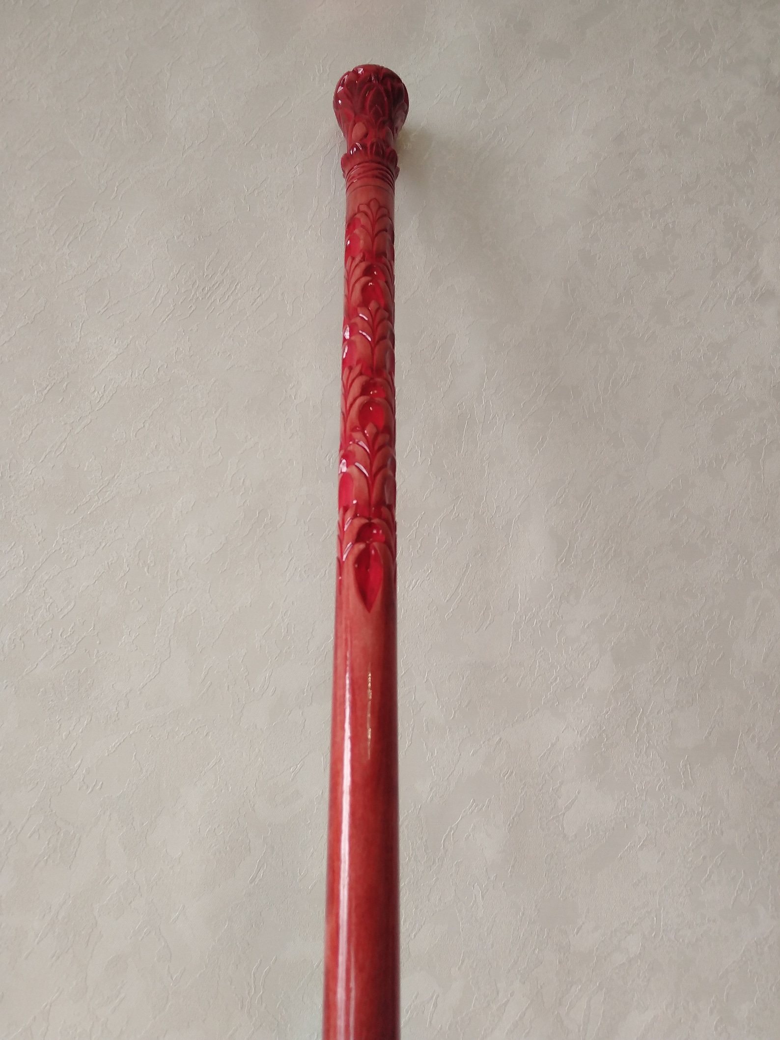 Carved Wooden Walking Stick: Unique Designer Hiking Cane - Etsy