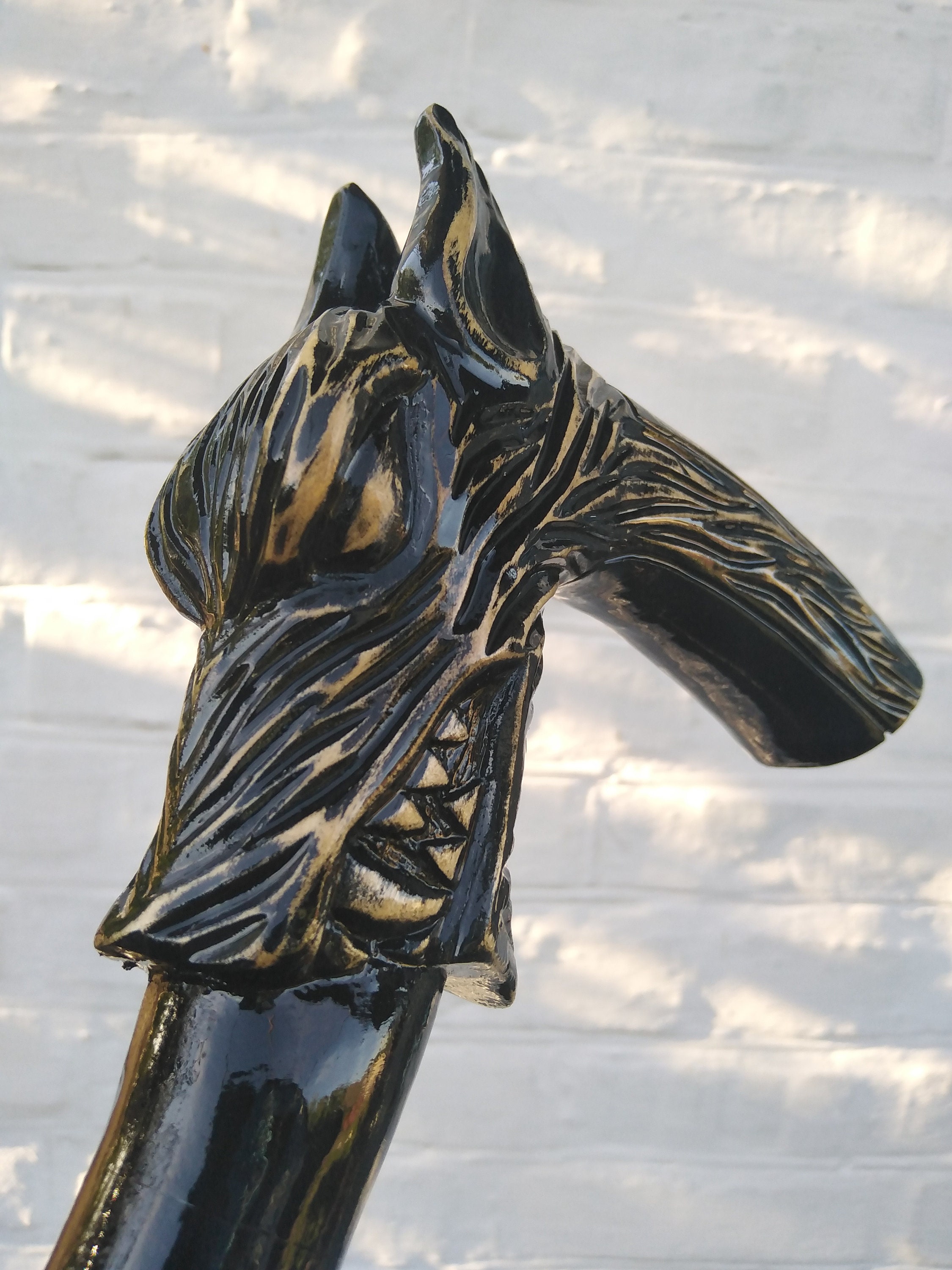 Hand Carved Walking Sticks Wooden Unique Walking Cane Wolf - Etsy